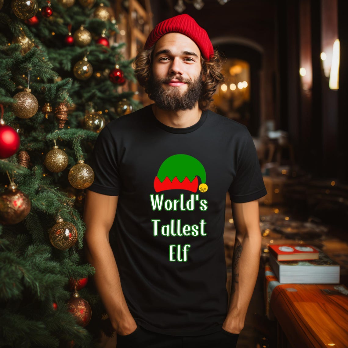 World's Tallest Elf T-shirt | Funny Christmas Holiday Tee | Tall Person ...