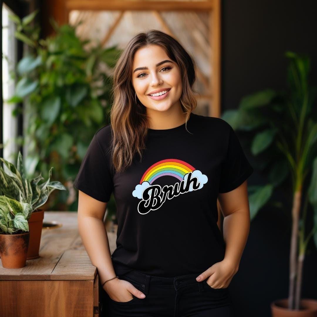 Retro Rainbow Bruh Meme Shirt: Trendy 70s Inspired Gift With Vintage ...