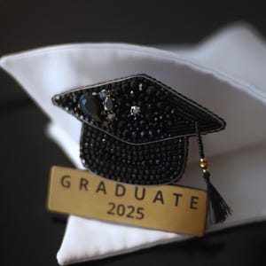 Class of 2025 Graduation Gift – Handmade Beaded Grad Cap Brooch ...