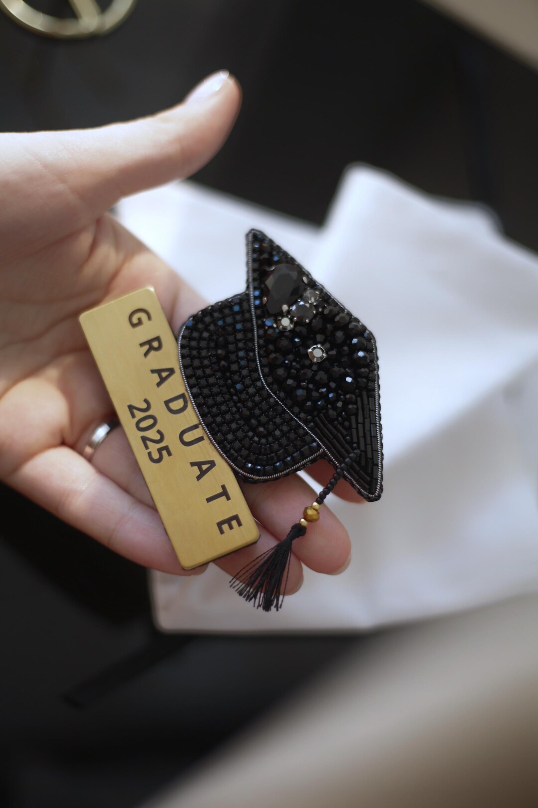 Class of 2025 Graduation Gift – Handmade Beaded Grad Cap Brooch ...