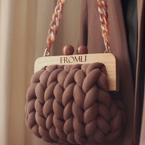 Hand-knitted Chunky Marshmallow Designer Bag - Super Bulky Korean Giant ...