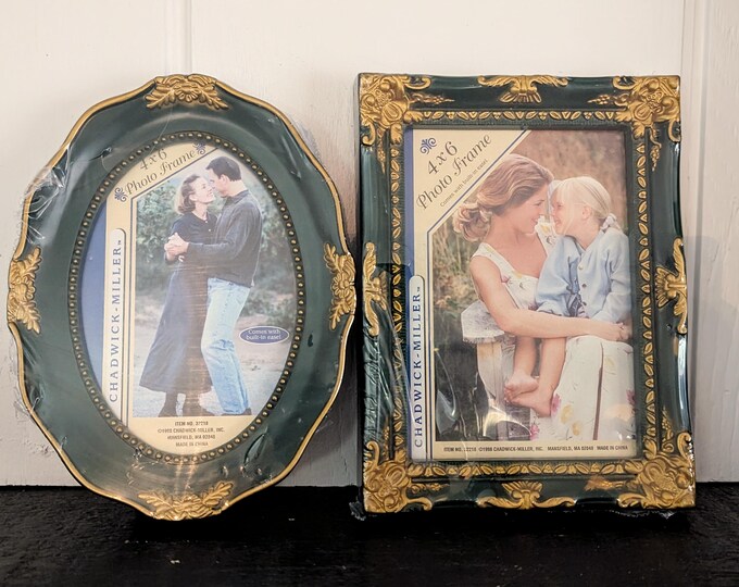 NOS 1998 Vintage Pair of 4x6 Picture Frames, Never Used, Forest Green ...