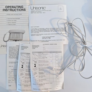 NOS 1980s Vintage Unisonic Studio Line Landline Telephone, White, WORKS ...
