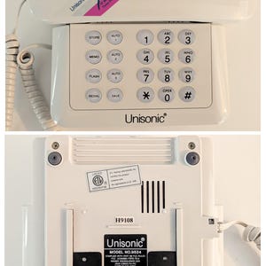 NOS 1980s Vintage Unisonic Studio Line Landline Telephone, White, WORKS ...