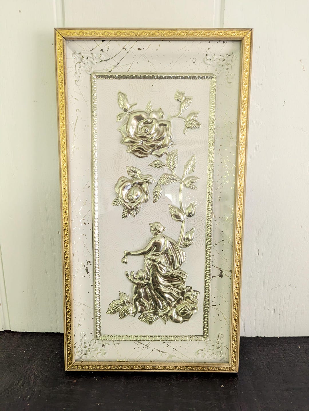 1960s Vintage Four Seasons by Metalcraft Ornate Gold Framed Summer Wall ...