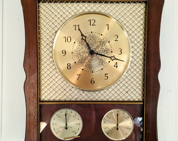 Vintage Westclox Taurus Nocord Wall Clock and Weather Station, Battery ...