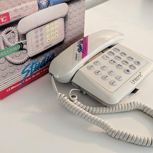 NOS 1980s Vintage Unisonic Studio Line Landline Telephone, White, WORKS ...