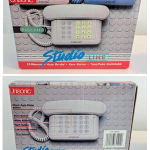 NOS 1980s Vintage Unisonic Studio Line Landline Telephone, White, WORKS ...