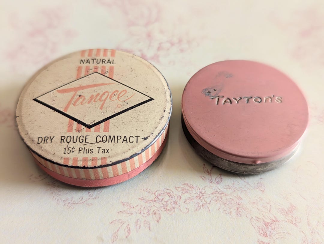 1940s/50s Vintage Tangee Rouge and Tayton's Rouge Tins With Product and ...