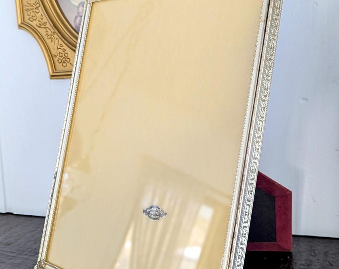 1940s/50s Vintage 8x10 Art Deco Picture Frame, Silver Tone, Wall Hang ...