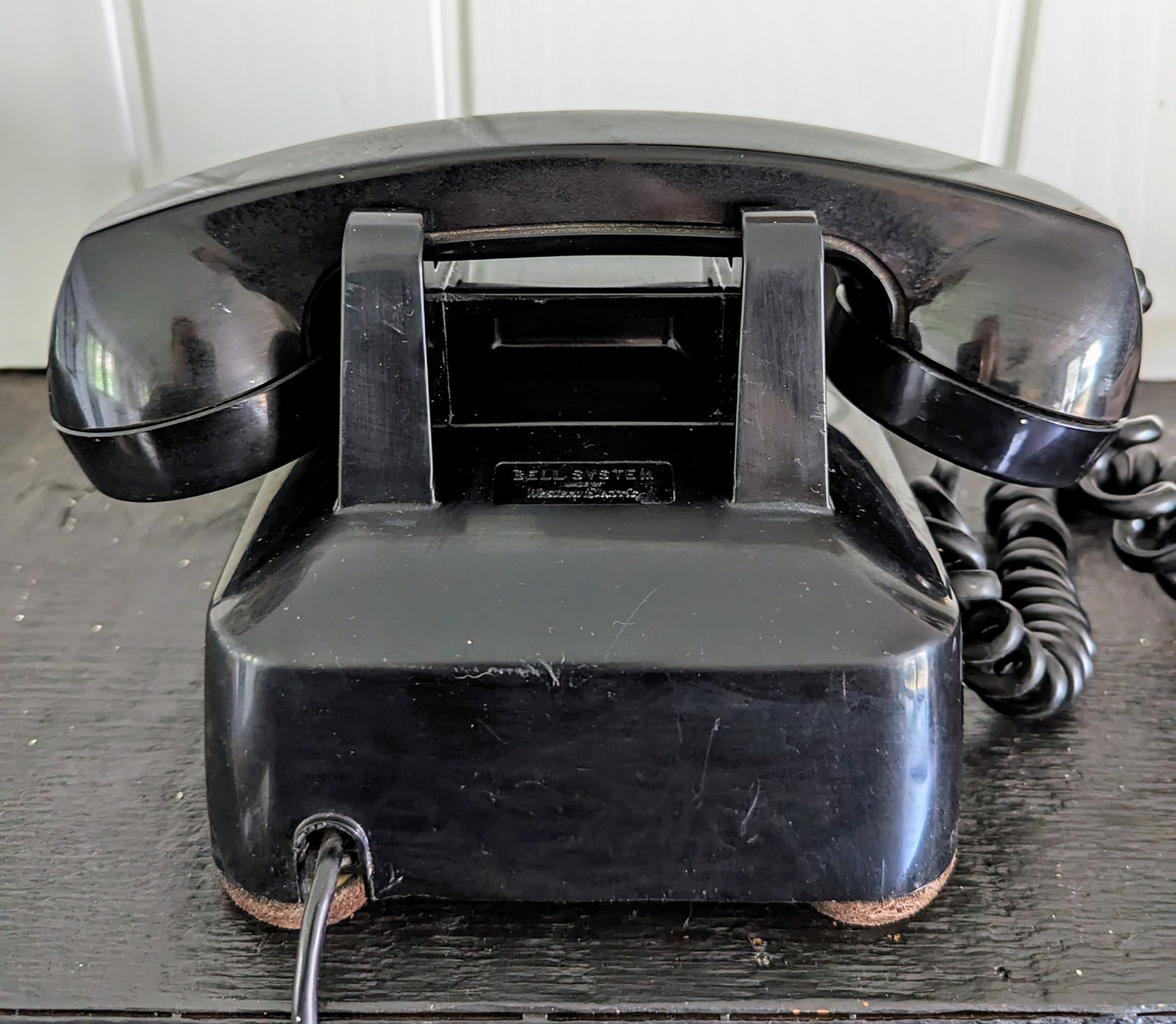 Vintage 1956 Western Electric Black Rotary Dial Telephone, Bell System ...