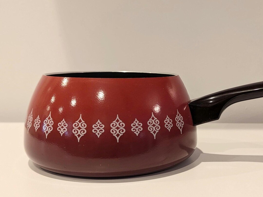 NOS 1970s Vintage Dupont Silver Stone 1.5 QT Saucepan, Unused Burgundy ...