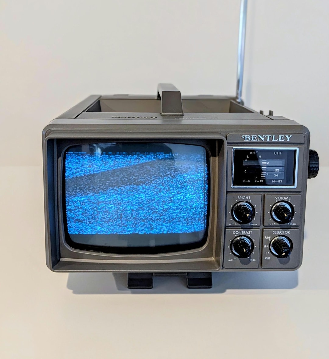 1980s Vintage Bentley Deluxe 5" Portable Black and White Television ...