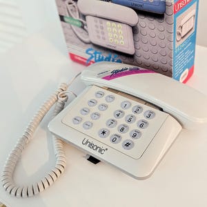 NOS 1980s Vintage Unisonic Studio Line Landline Telephone, White, WORKS ...