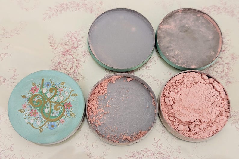 1940s Vintage Avon Small Face Powder Tins, Set 3, Turquoise, Pink, Gold ...