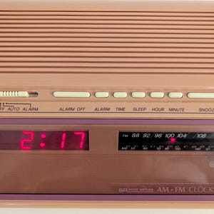 1980s Vintage Pink and Purple Sears Am/fm Digital Clock Radio, WORKS ...