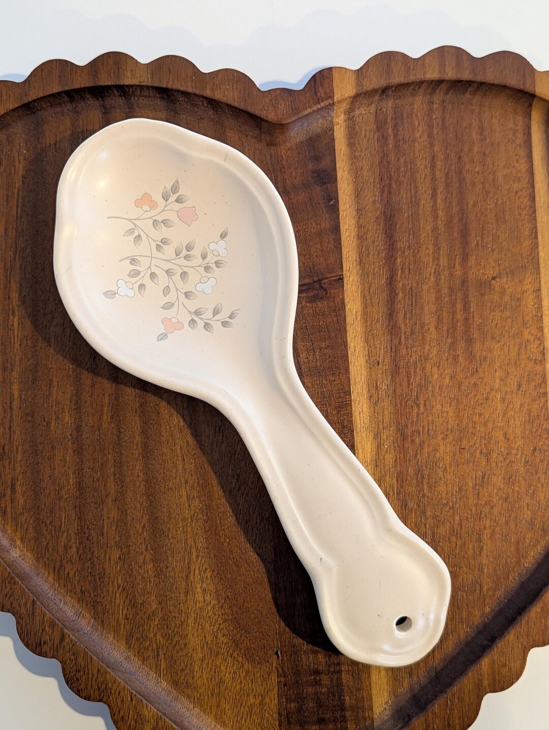 Vintage Pfaltzgraff Spoon Rest, Remembrance Pattern, Pink and Peach ...