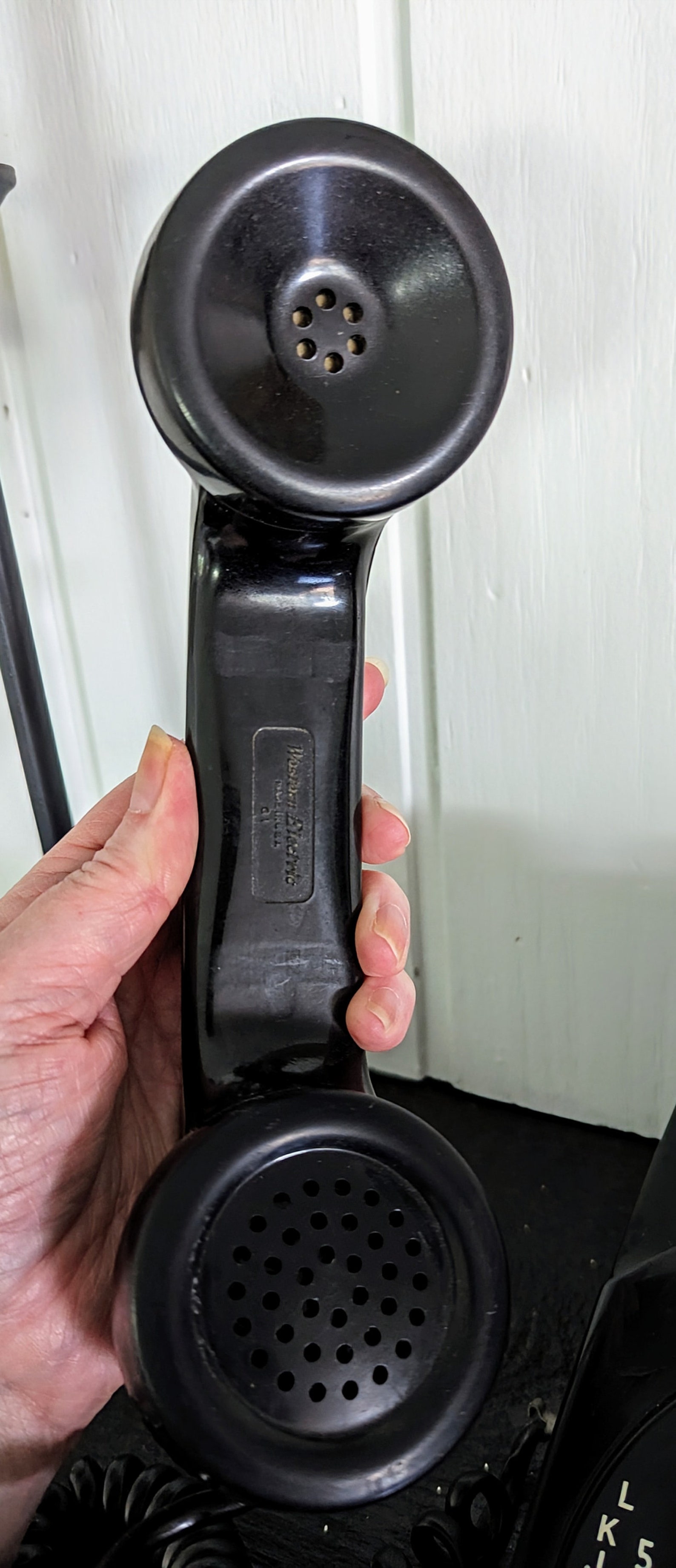 Vintage 1956 Western Electric Black Rotary Dial Telephone, Bell System ...