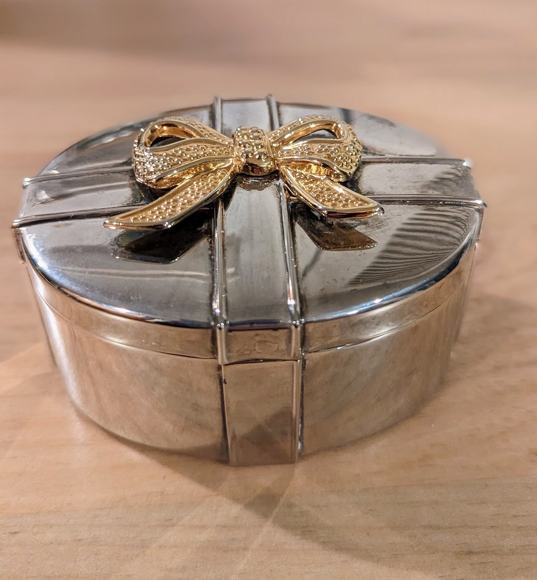 Vintage Silver and Gold Metal Small Jewelry Box/ring Box - Etsy