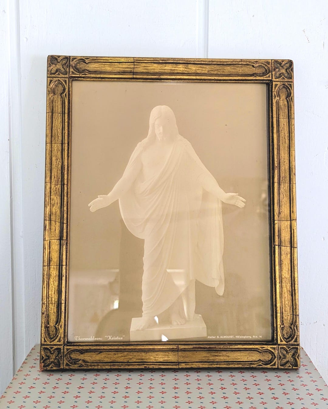 Antique Ornate Gold Framed Lithograph/print of Thorvalden's "kristus ...