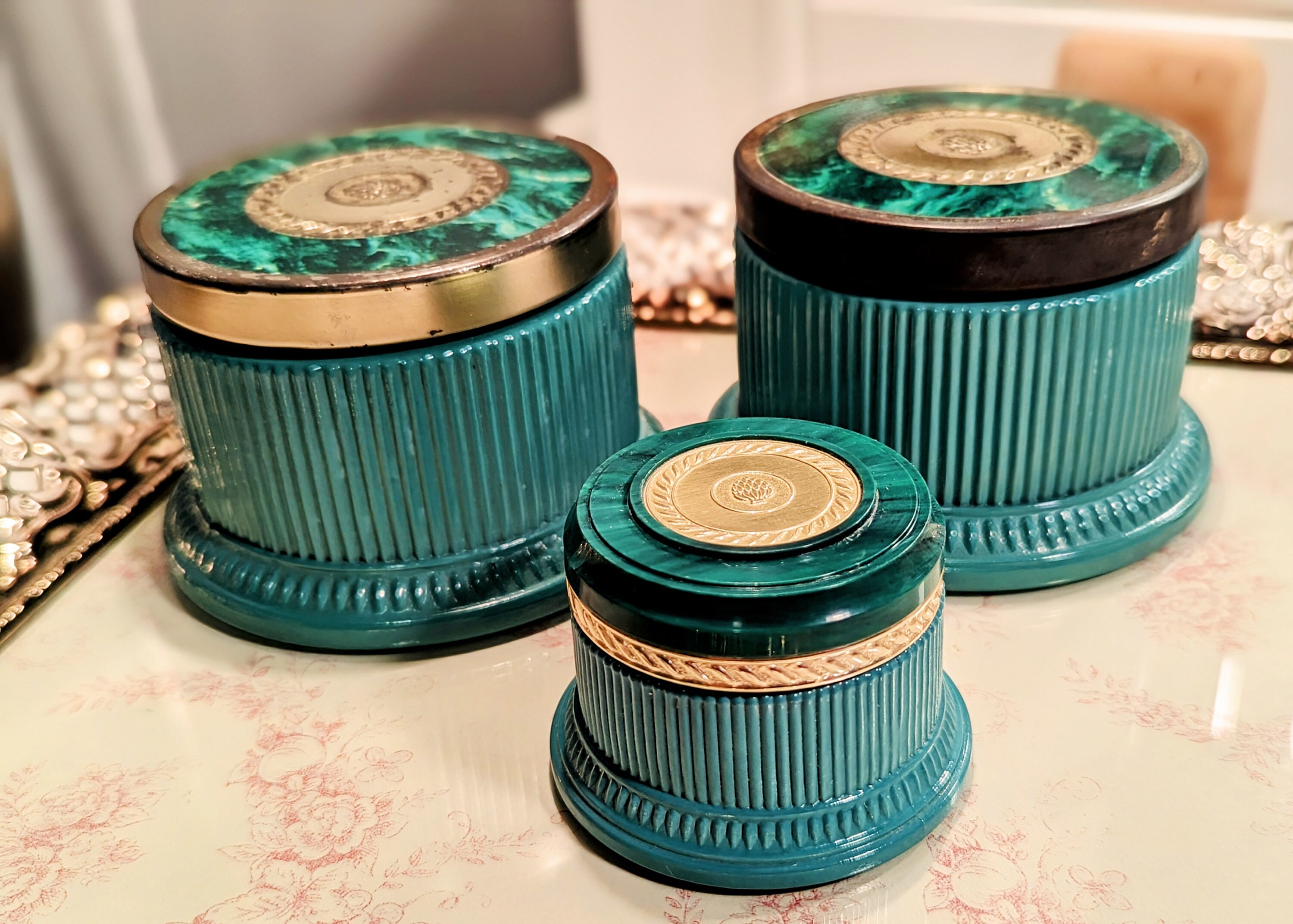 Vintage Avon Regency Perfumed Skin Softener Jars Cream Sachet, Art Deco ...