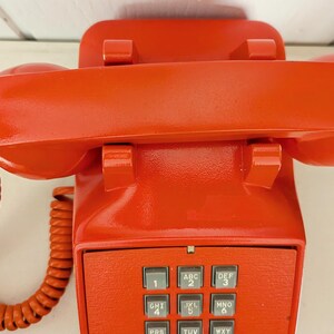 1970s Vintage Orange Push Button Landline Telephone, WORKS, Corded ...