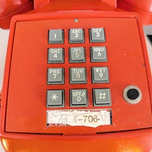 1970s Vintage Orange Push Button Landline Telephone, WORKS, Corded ...