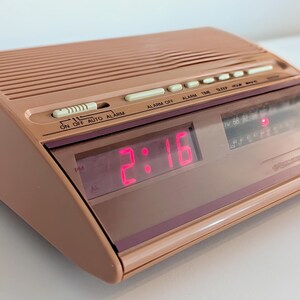 1980s Vintage Pink and Purple Sears Am/fm Digital Clock Radio, WORKS ...