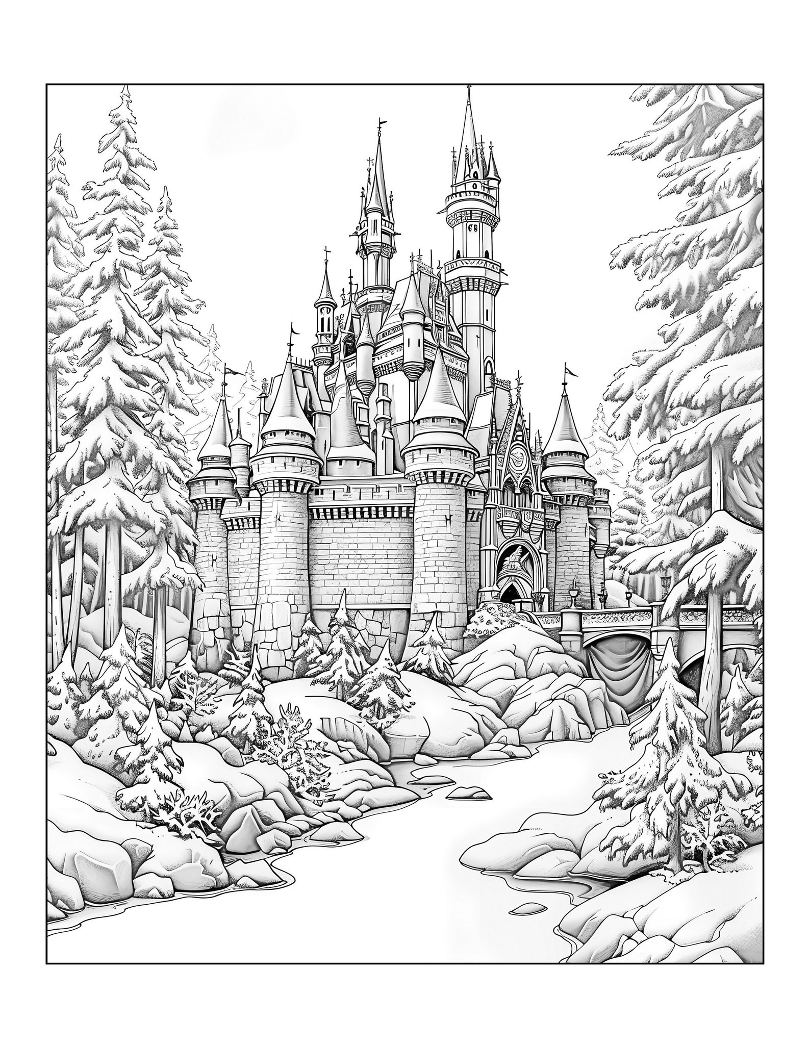 Whimsical Fairy Tale Castle Coloring Pages: 36 Magical Designs - Etsy