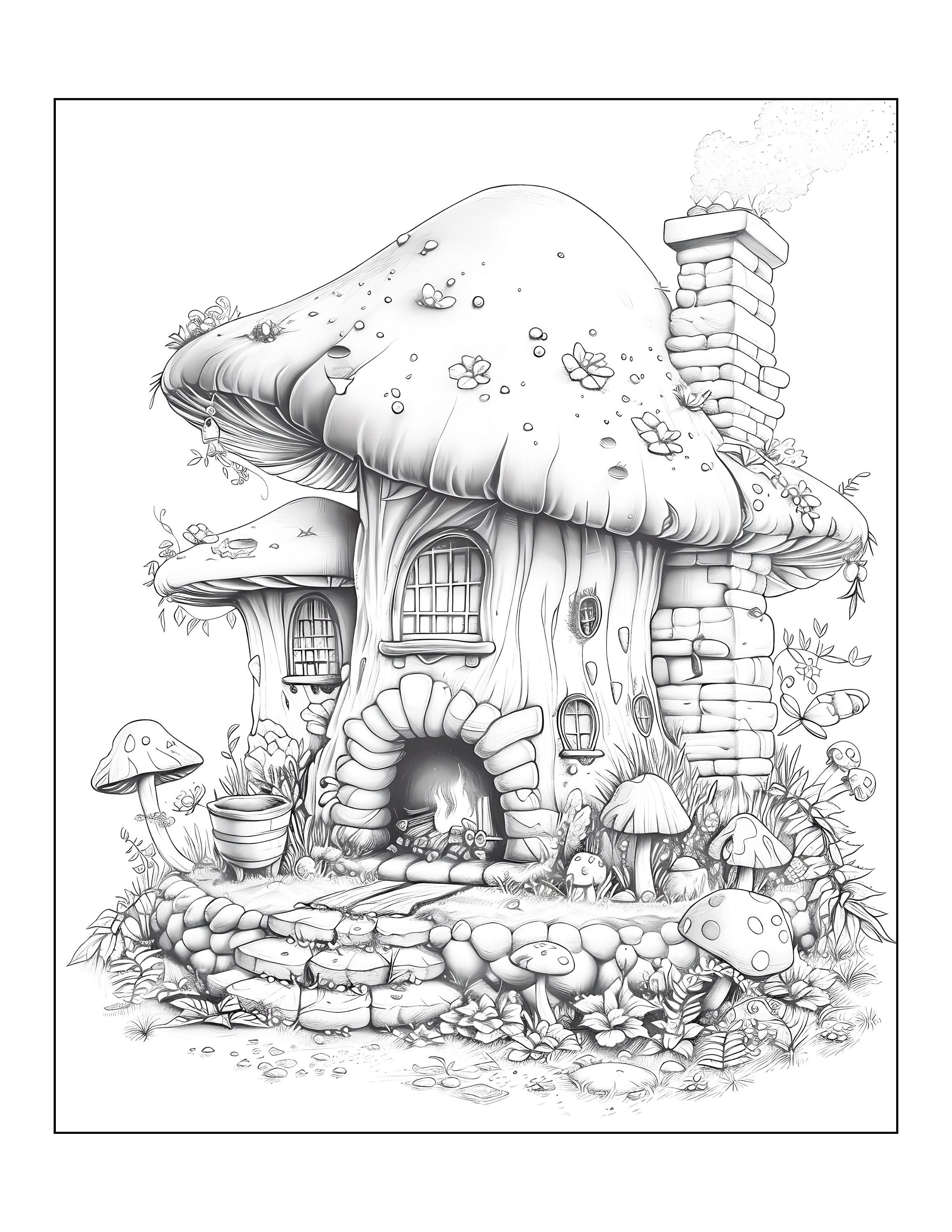 Fairy Tale Fungi: Enchanting Coloring Pages for the Whole Family - Etsy