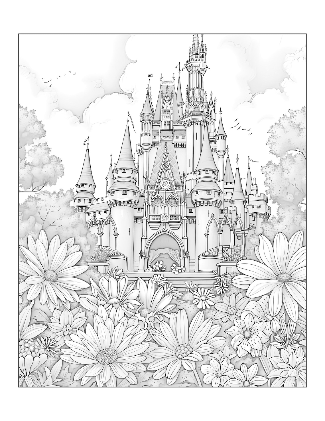 Whimsical Fairy Tale Castle Coloring Pages: 36 Magical Designs - Etsy