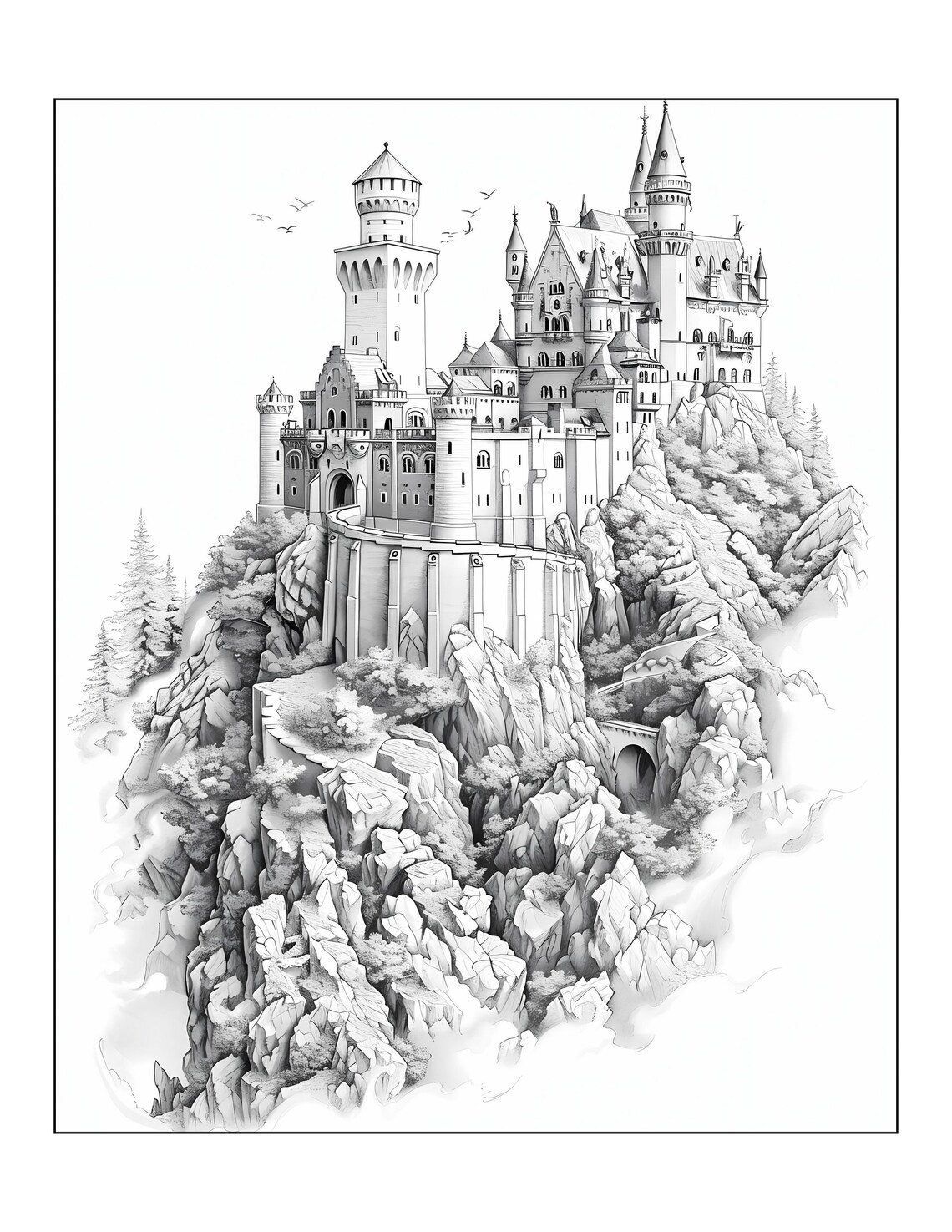 Whimsical Fairy Tale Castle Coloring Pages: 36 Magical Designs - Etsy