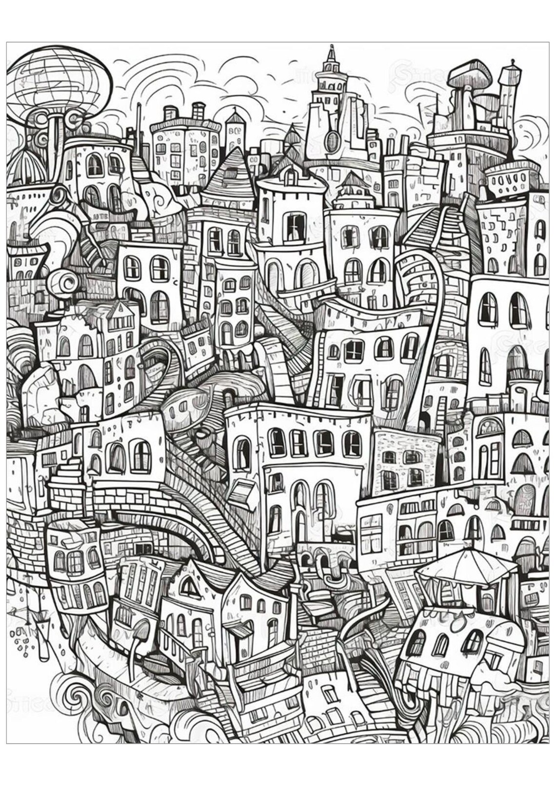 Cosmopolitan Coloring: Explore Urban Cityscapes for Adult Relaxation ...