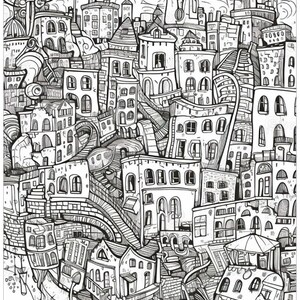 Cosmopolitan Coloring: Explore Urban Cityscapes for Adult Relaxation ...