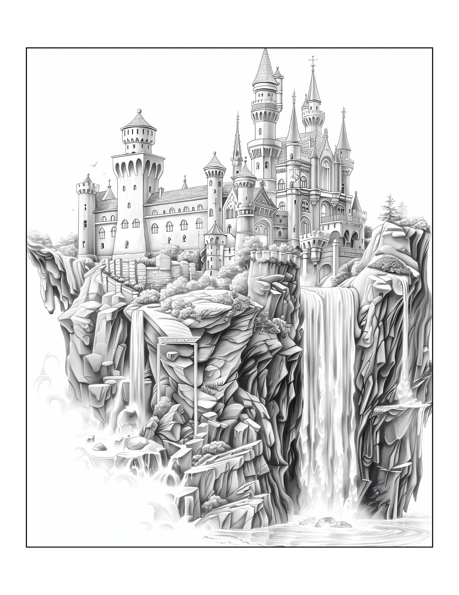 Whimsical Fairy Tale Castle Coloring Pages: 36 Magical Designs - Etsy