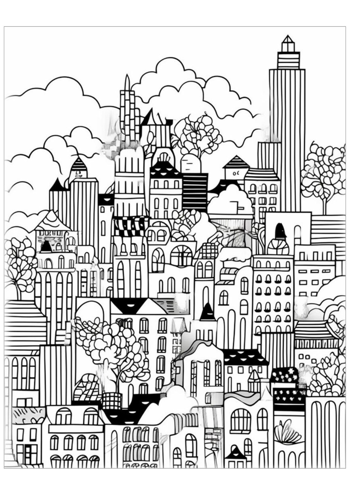 Cosmopolitan Coloring: Explore Urban Cityscapes for Adult Relaxation ...