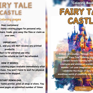 Whimsical Fairy Tale Castle Coloring Pages: 36 Magical Designs - Etsy