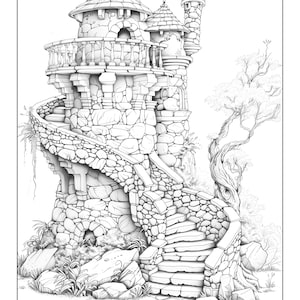 Whimsical Fairy Tale Castle Coloring Pages: 36 Magical Designs - Etsy