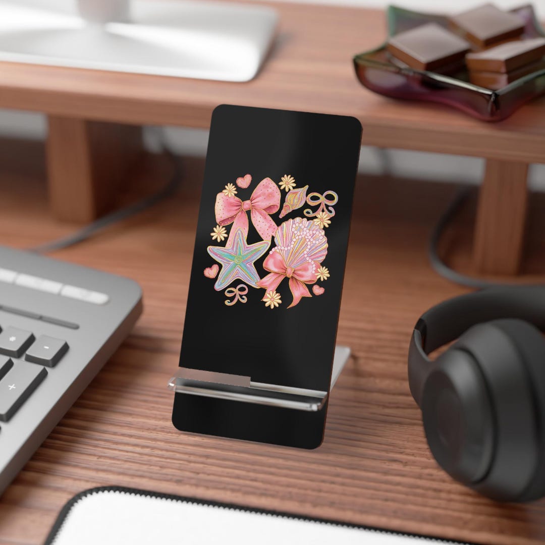 Coquette Aesthetic Phone Stand ,cute Pastel Bow Starfish & Shell Design ...