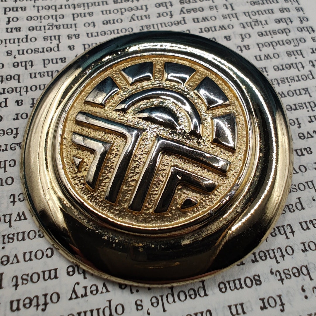 Vintage Louis Feraud Gold Tone Logo Brooch - Etsy