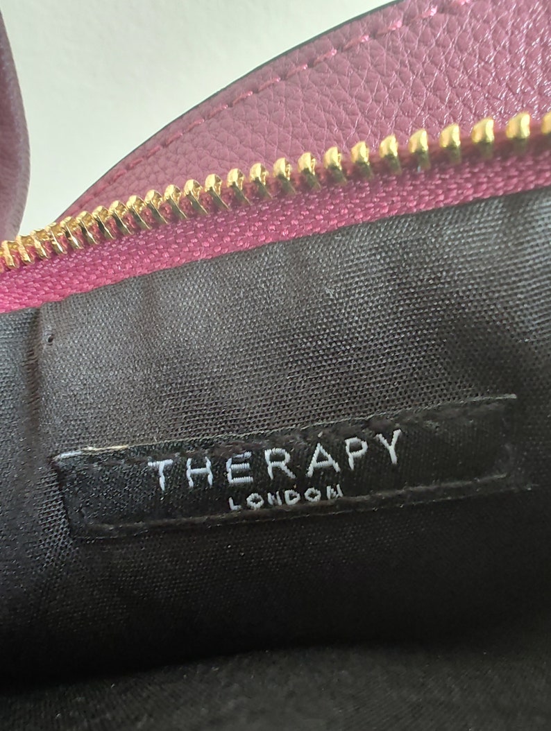 Vintage Therapy London Burgundy Faux Leather Shoulder/tote Bag - Etsy