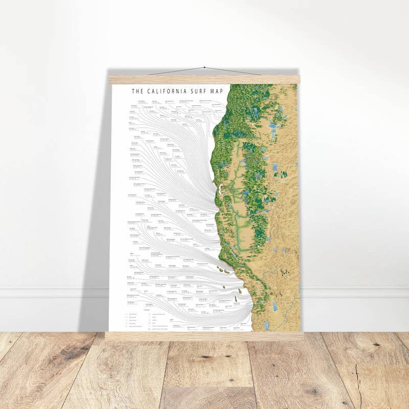The California Surf Map - Etsy