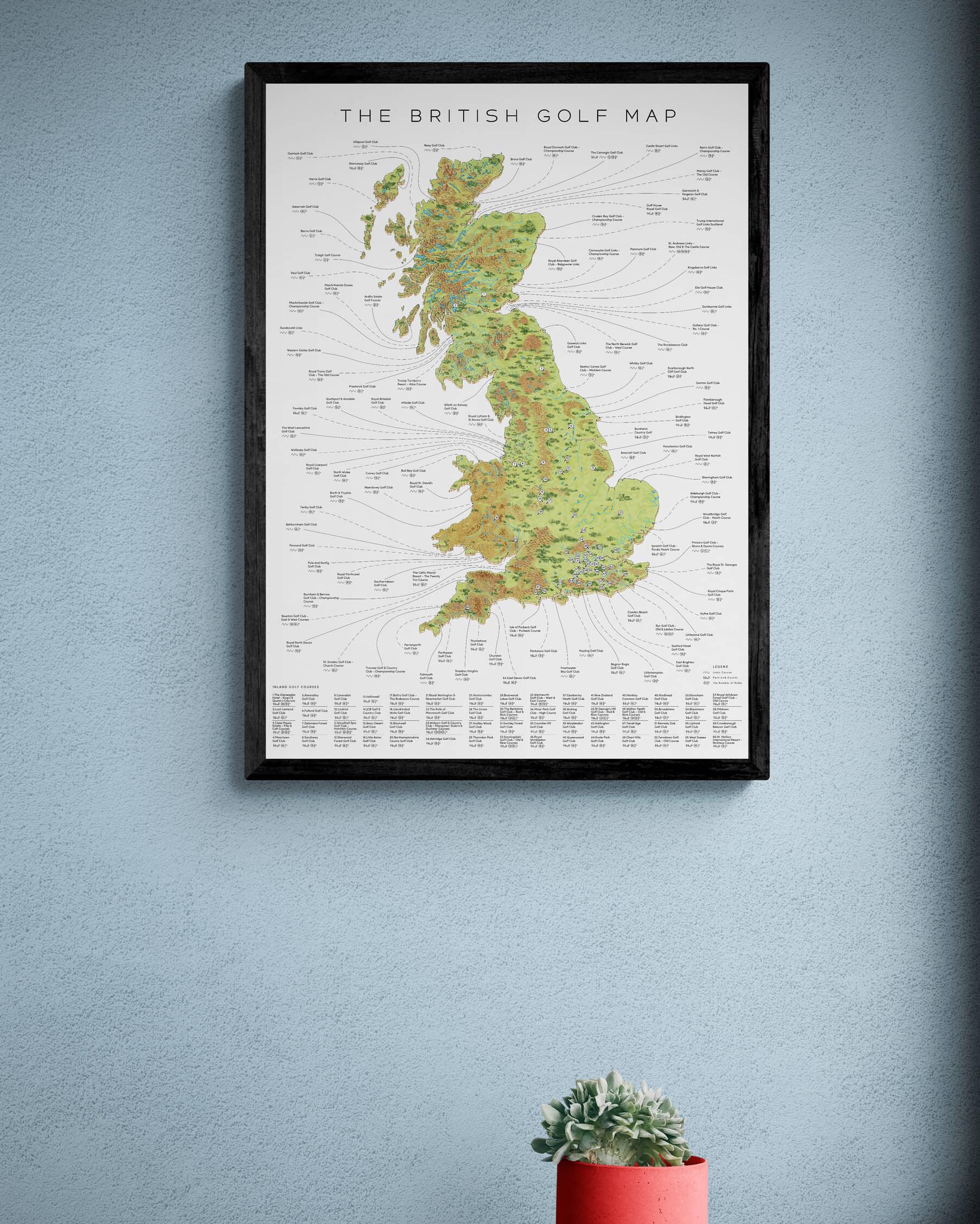 The British Golf Map - Etsy