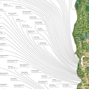 The California Surf Map - Etsy