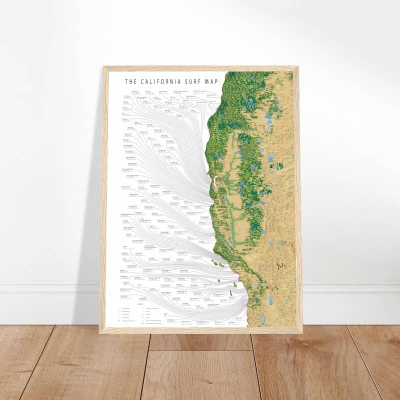 The California Surf Map - Etsy