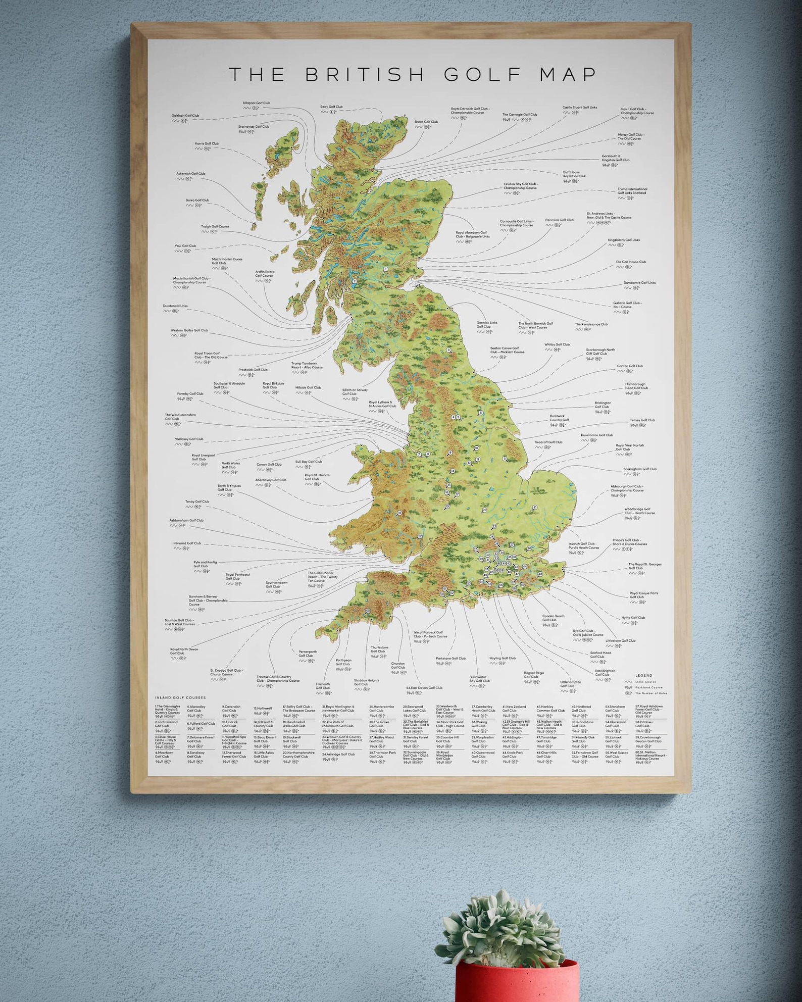 The British Golf Map - Etsy
