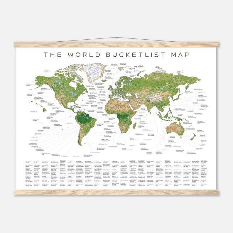 The World Bucketlist Map - Etsy