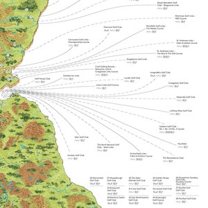 The Scottish Golf Map - Etsy