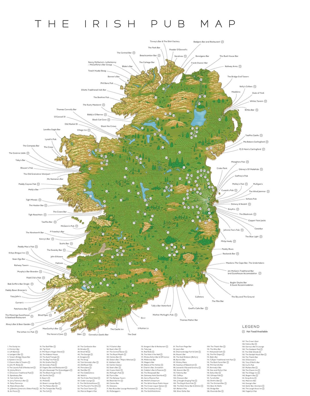 The Irish Pub Map - Etsy