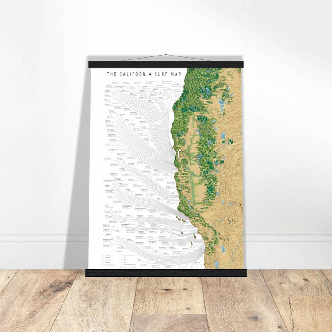 The California Surf Map - Etsy